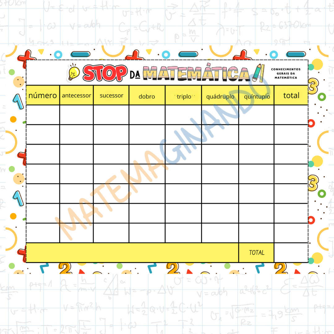 Stop da Matemática – EFAI – Matemaginando