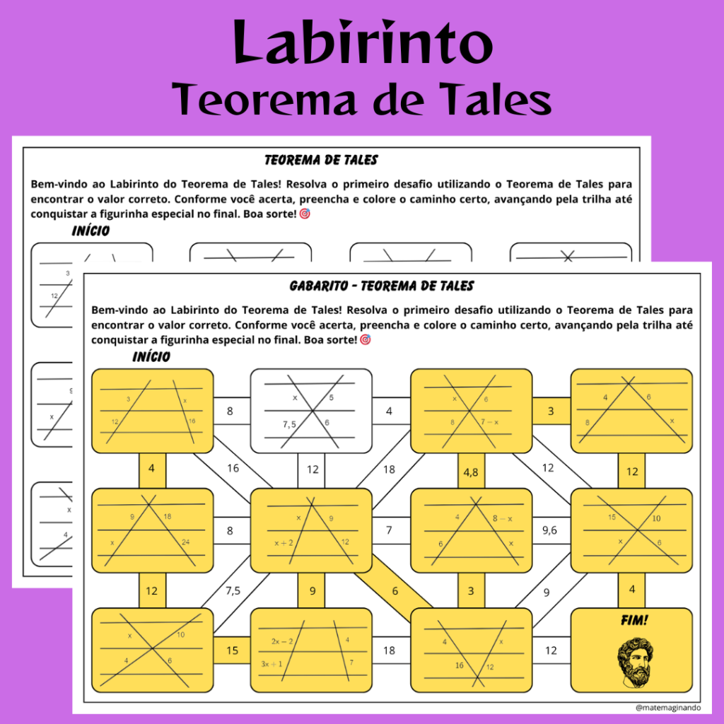 Labirinto do Teorema de Tales – Matemaginando