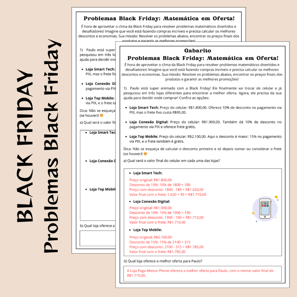 Atividade Matemática – Desafios da Black Friday – Matemaginando